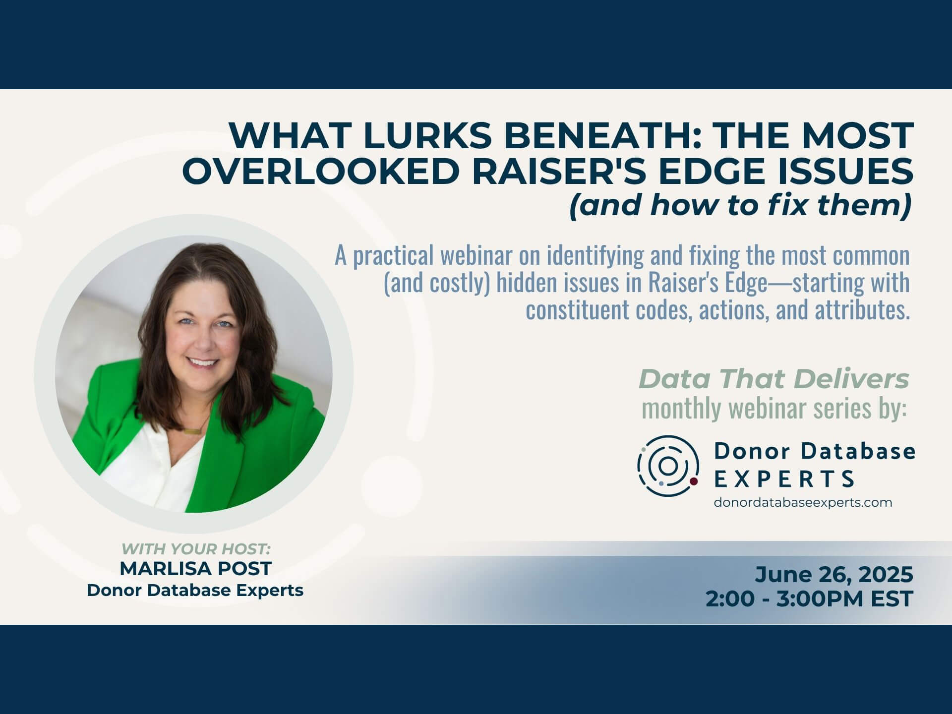 Webinar: The Most Overlooked Raiser's Edge Issues (and how to fix them) | Donor Database Experts