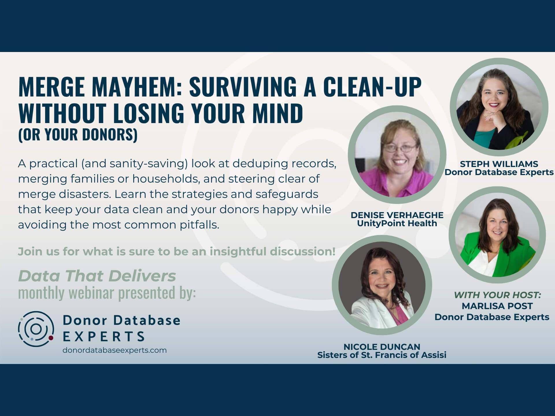 Webinar: Surviving a Clean-Up Without Losing Your Mind | Donor Database ...